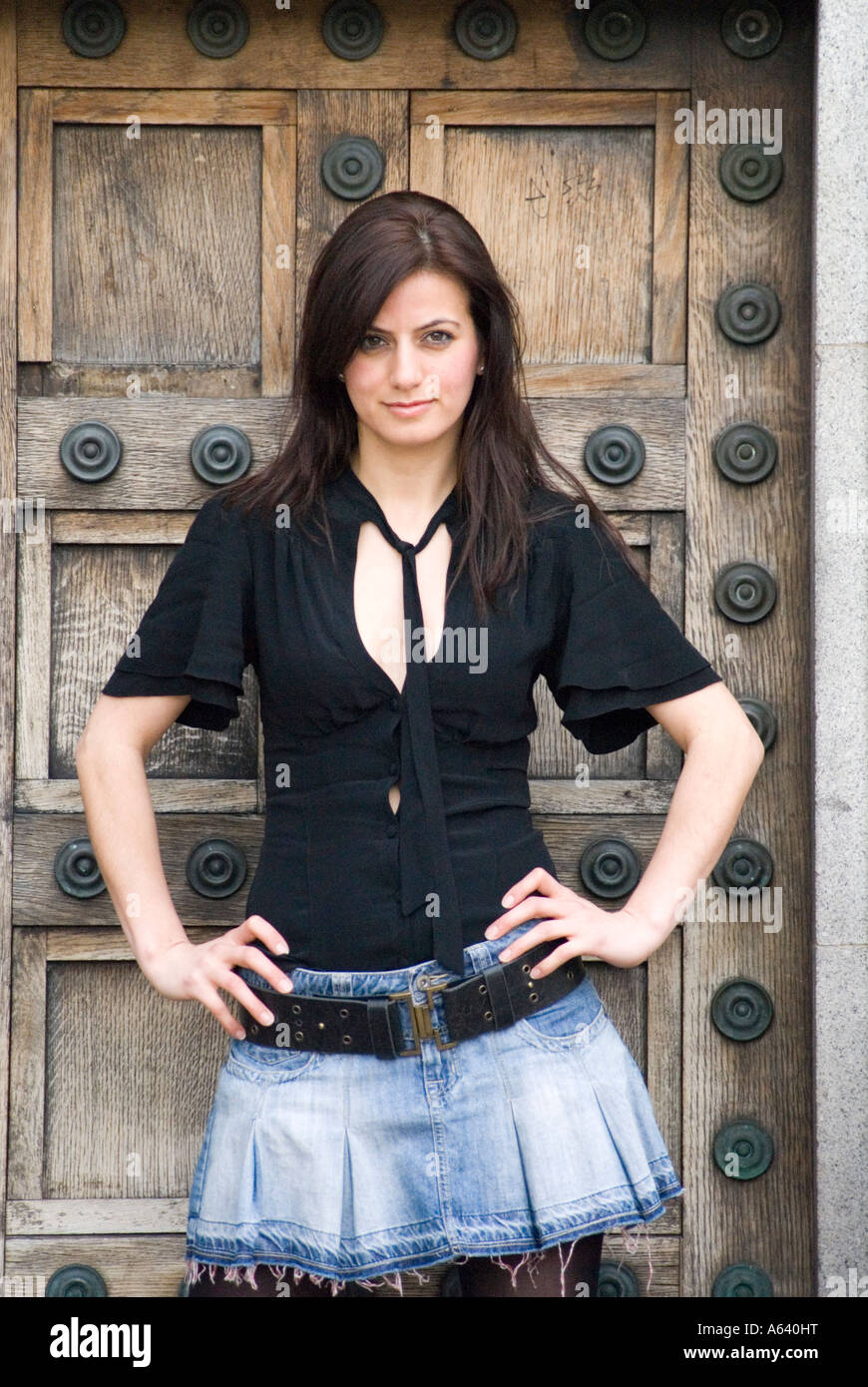 Beautiful young Turkish woman posing London England UK Stock Photo - Alamy