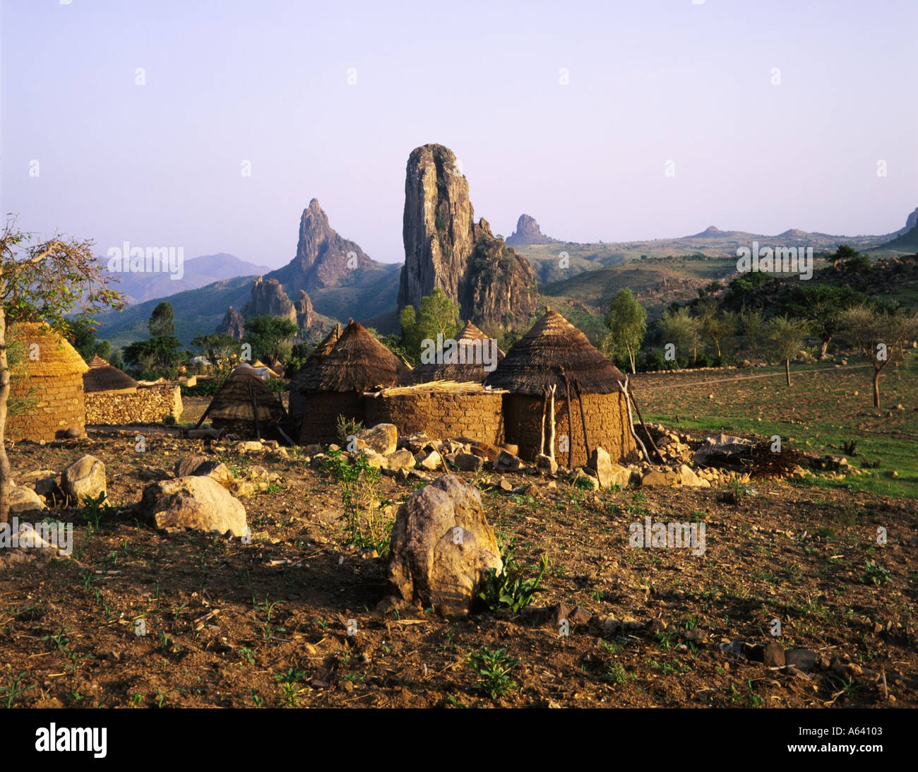 Kirdi village and Volcanic plugs, Rhumsiki, Cameroon Stock Photo - Alamy