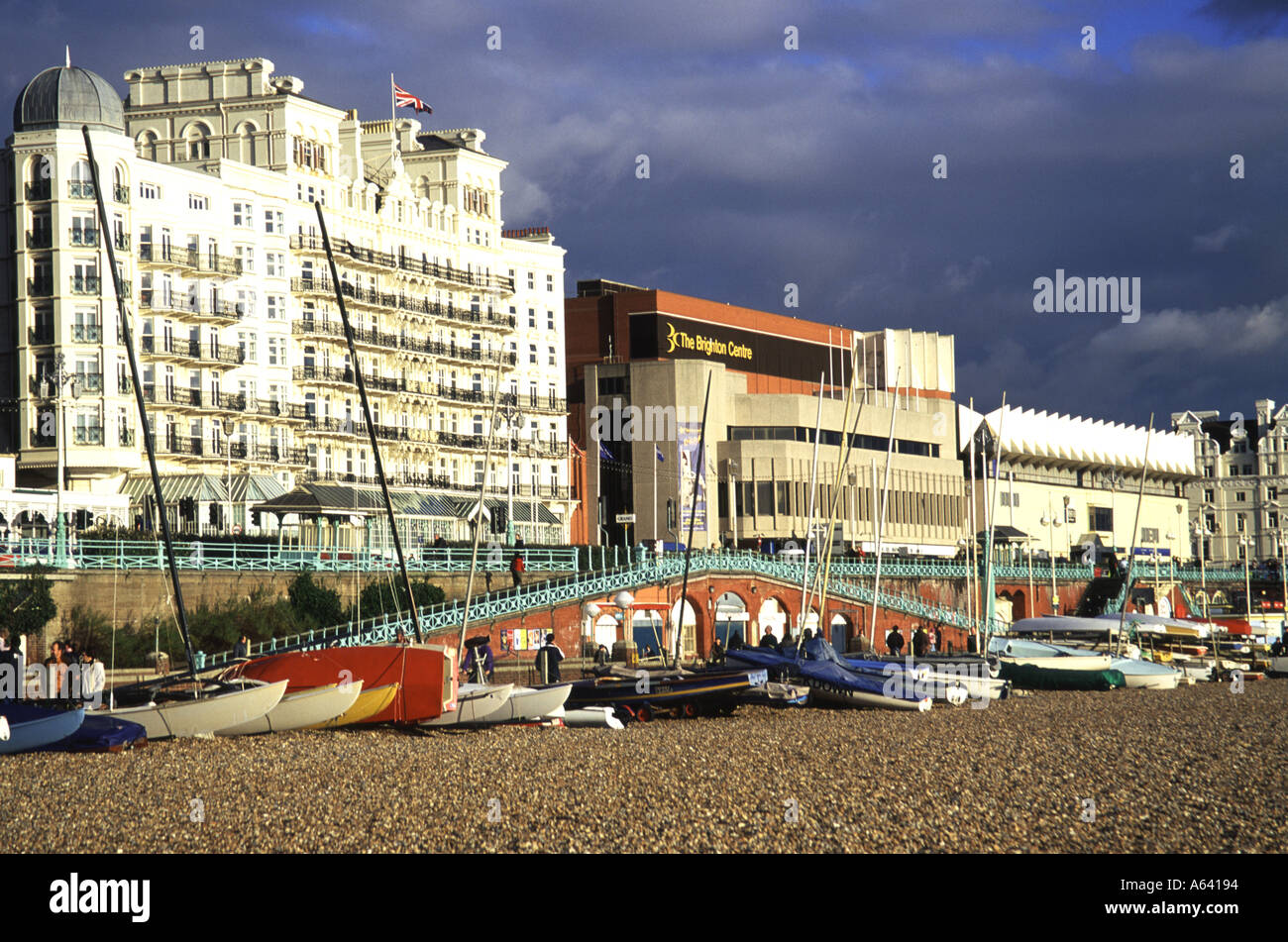 Brighton seafront The Grand Hotel and The Brighton Centre from the ...