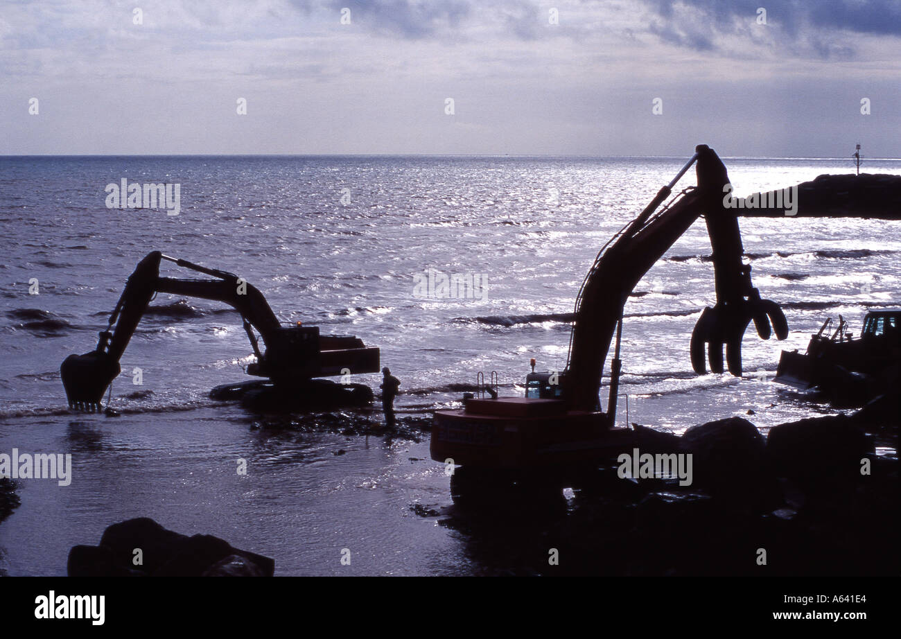 Sea Defence Work at Sidmouth East Devon UK Stock Photo - Alamy