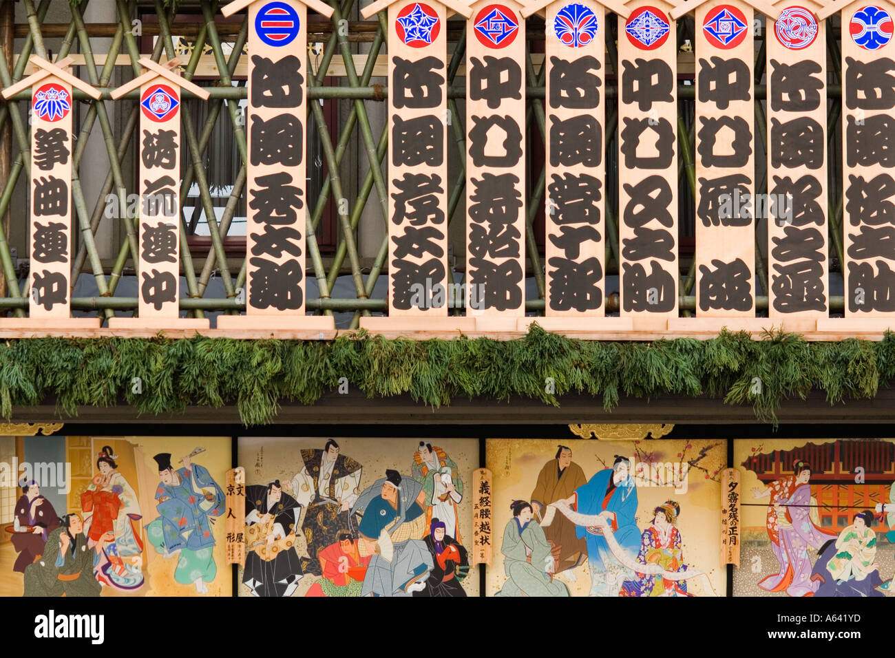 Japan, Kyoto, Theater signs Stock Photo - Alamy