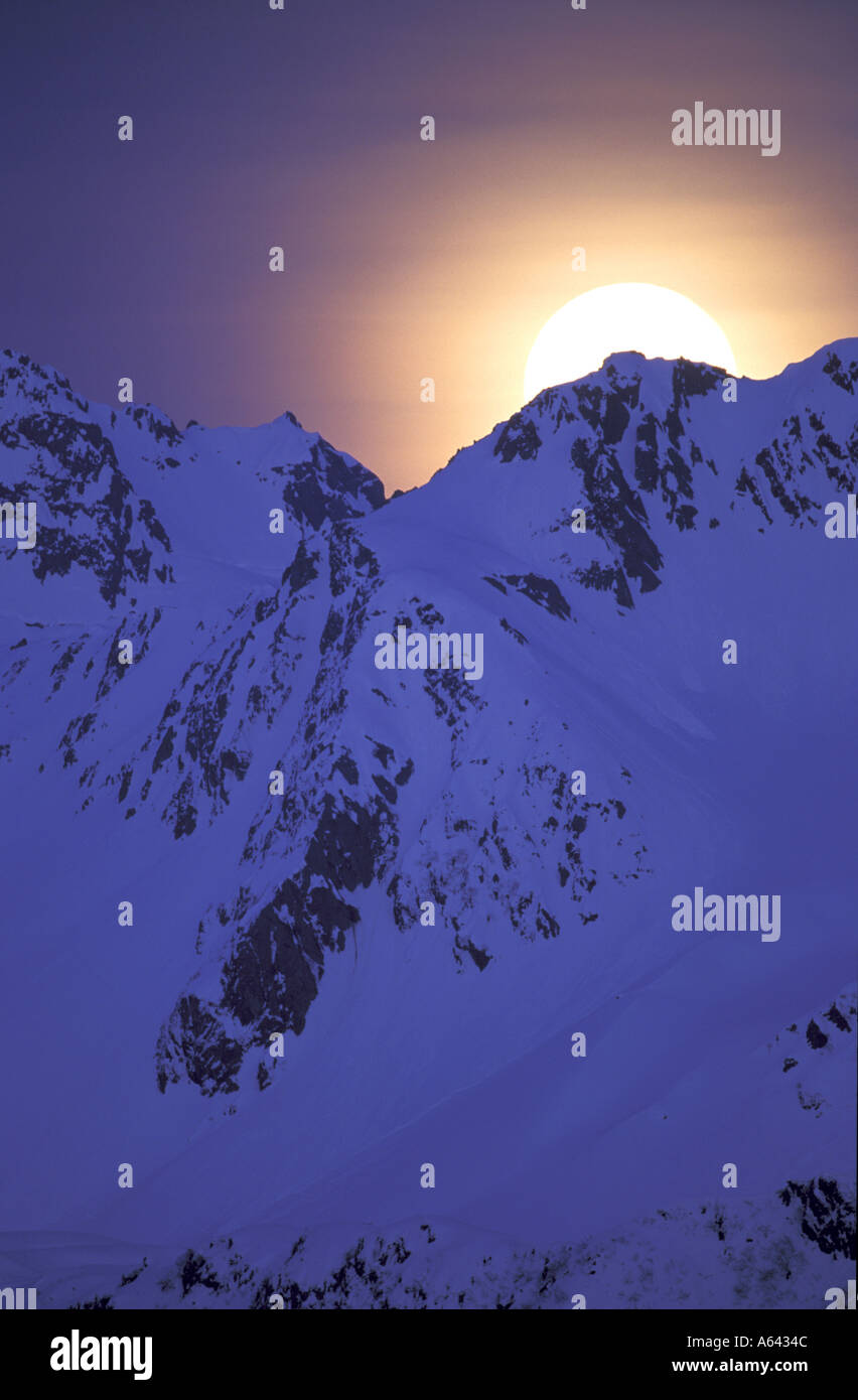 Full Moon Rising over Mt Alice Alaska Stock Photo - Alamy