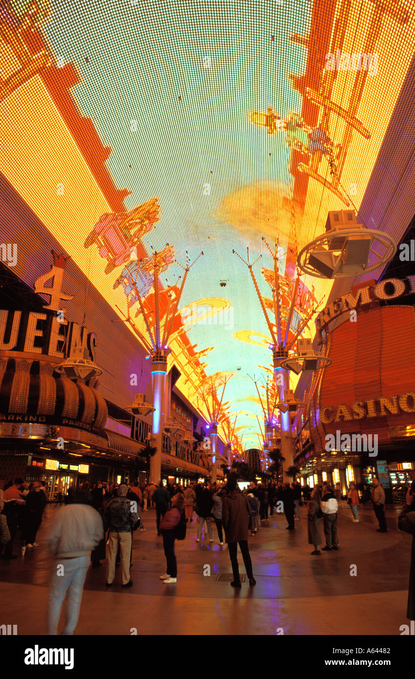 U S A NEVADA LAS VEGAS LIGHT SHOW AT FAMOUS FREEMONT STREET Stock Photo ...