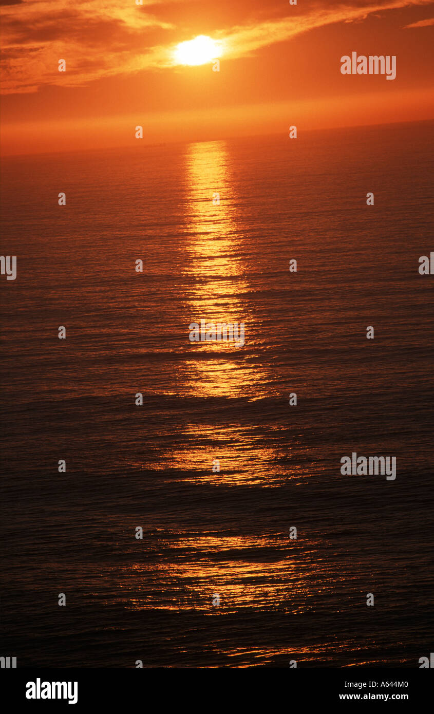 sunset sea vertical Stock Photo - Alamy