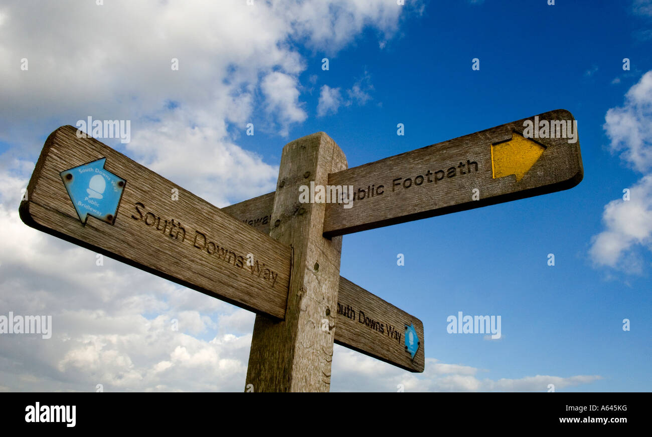 A South Downs Way signpost on top of a hill in East Sussex. Picture by ...