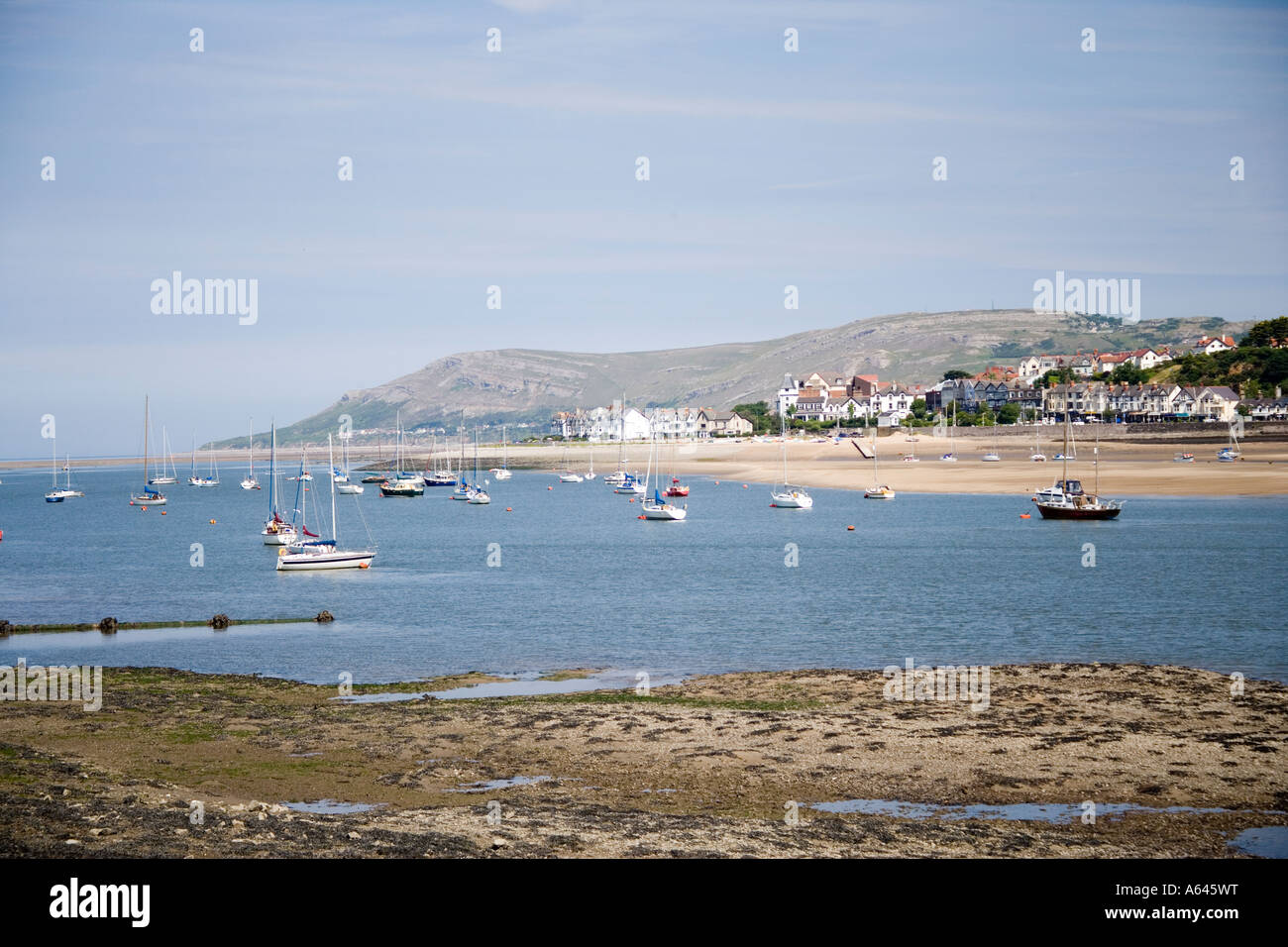 Conway river estuary and the Great Orme from Conway,North Wales,United ...