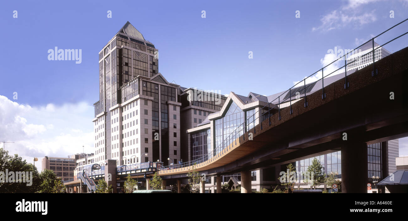 South quay with Docklands railway Stock Photo - Alamy