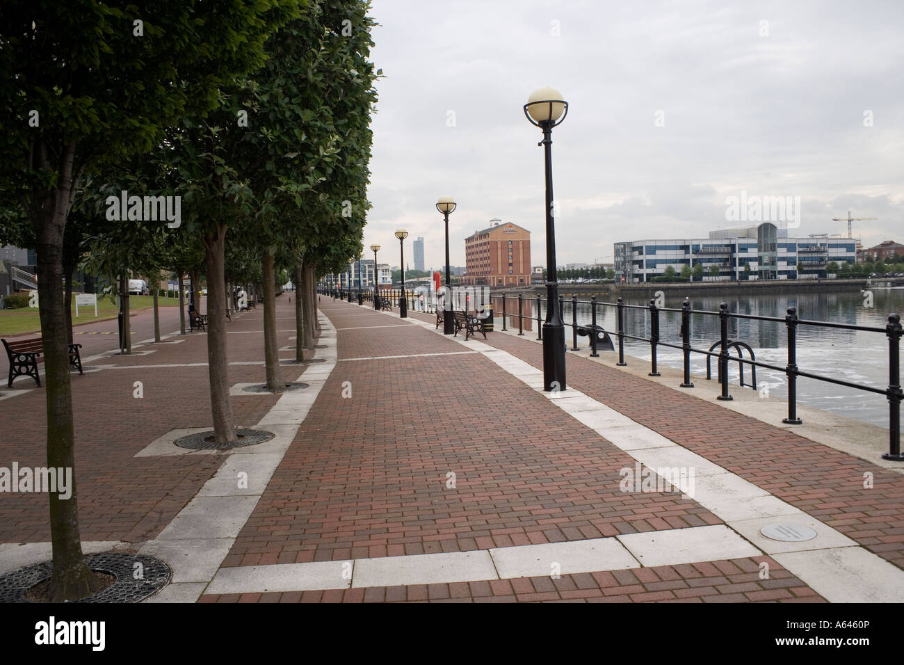 Salford Quays with the Bentham tower in the distance,Salford,Manchester ...