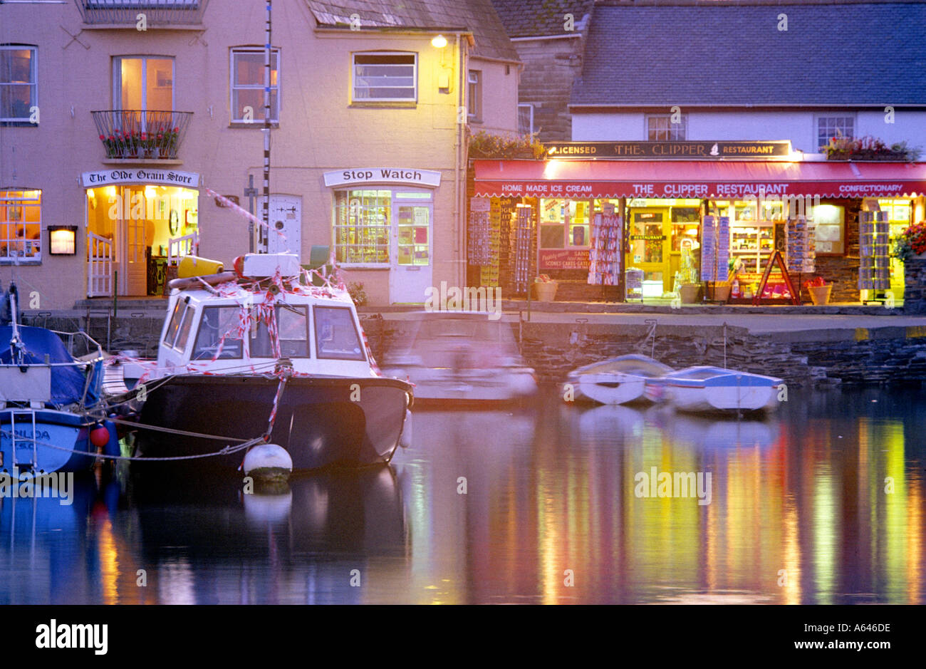 Padstow Harbour at night Cornwall England Stock Photo - Alamy