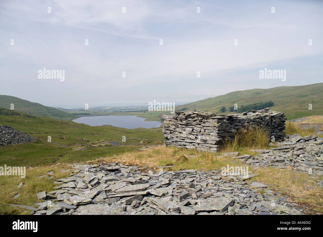Old slate quarry at Cwmystradllyn, Snowdonia, North Wales,United ...