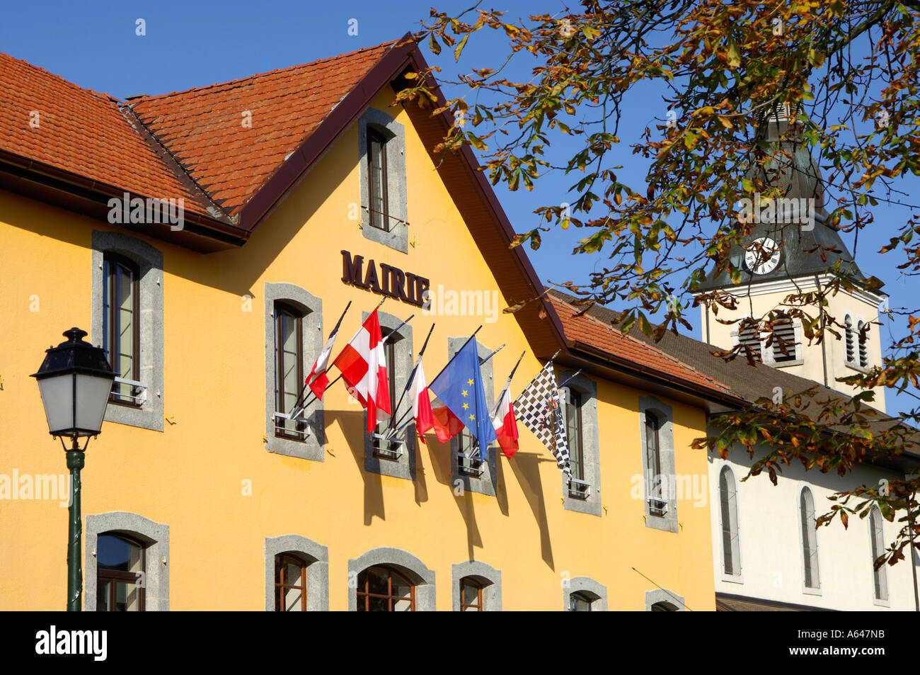 Town hall, Mairie, in Messery Haute-Savoie France Stock Photo - Alamy