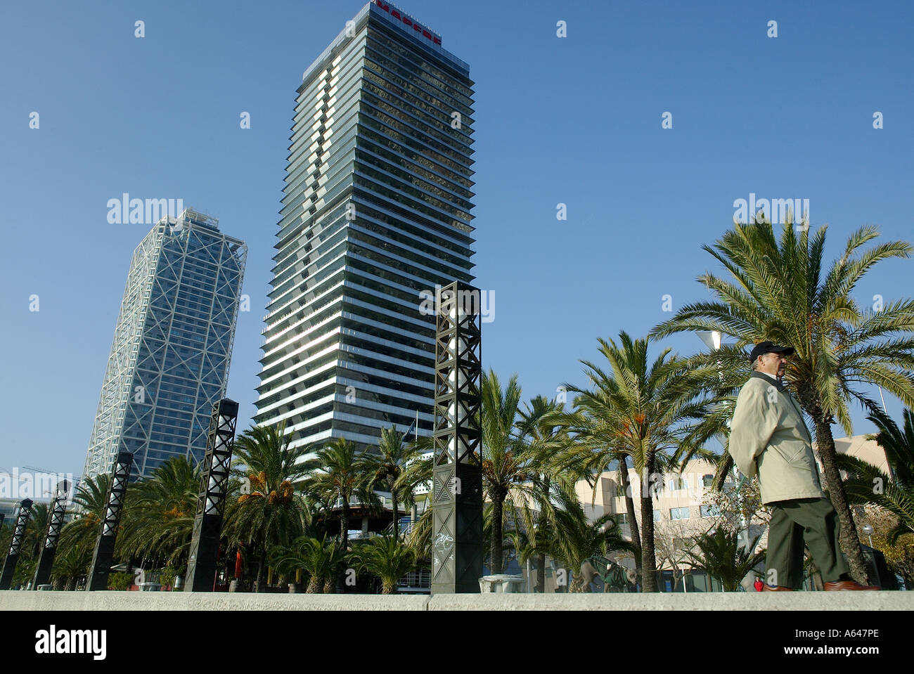 BARCELONA CITY SPAIN MAPFRE TOWERS IN LA BARCELONETA Stock Photo - Alamy
