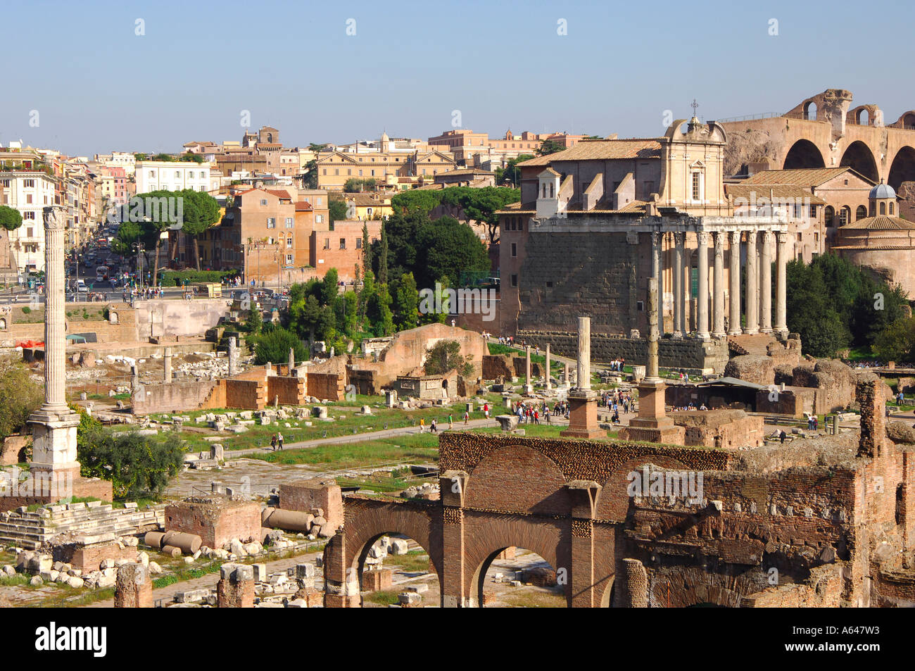 Forum Romanum Phocas column Temple of Antoninus and Faustina Rome Italy ...