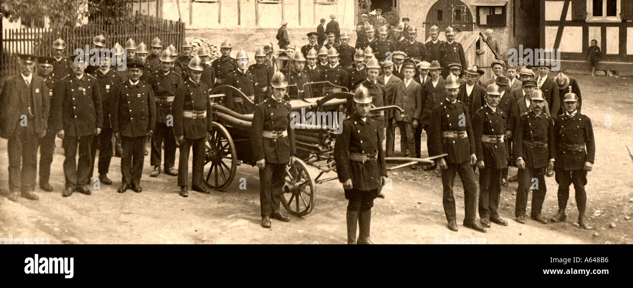 firemen fire service group of men historical year 1900 fire hose ...