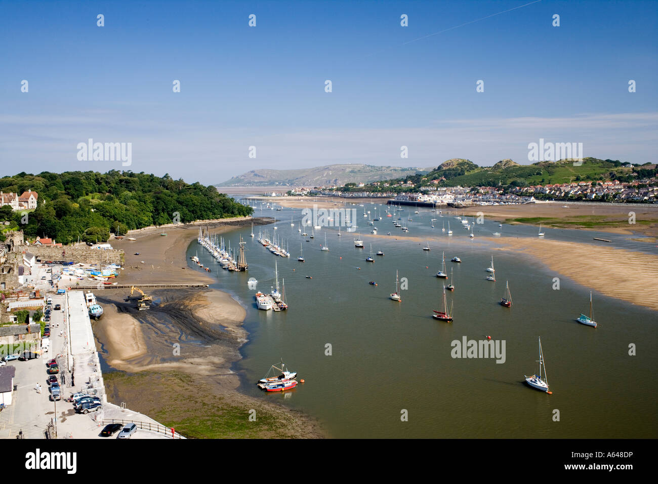 Conway harbour from the castle, Conway,North Wales, United Kingdom ...
