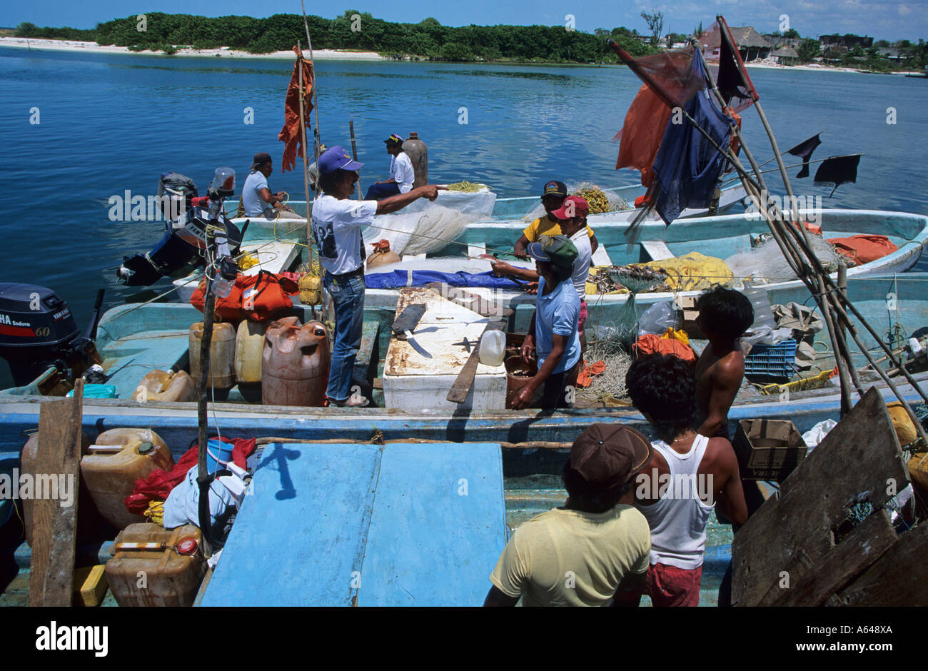 Champoton fishermen Campeche Mexico Stock Photo - Alamy