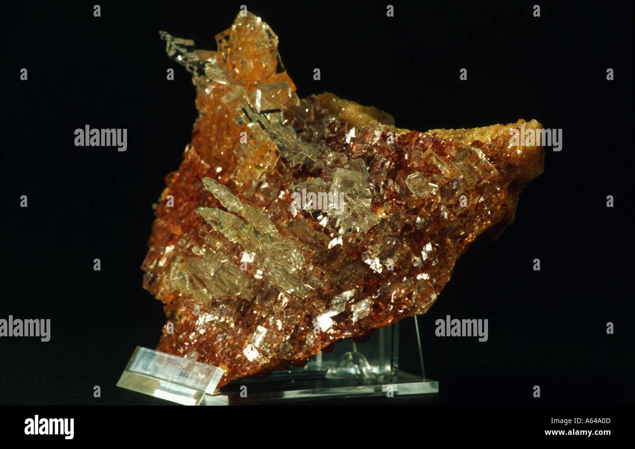 Halite rock salt and Selenite Halit auf Selenit from Poland Stock Photo ...