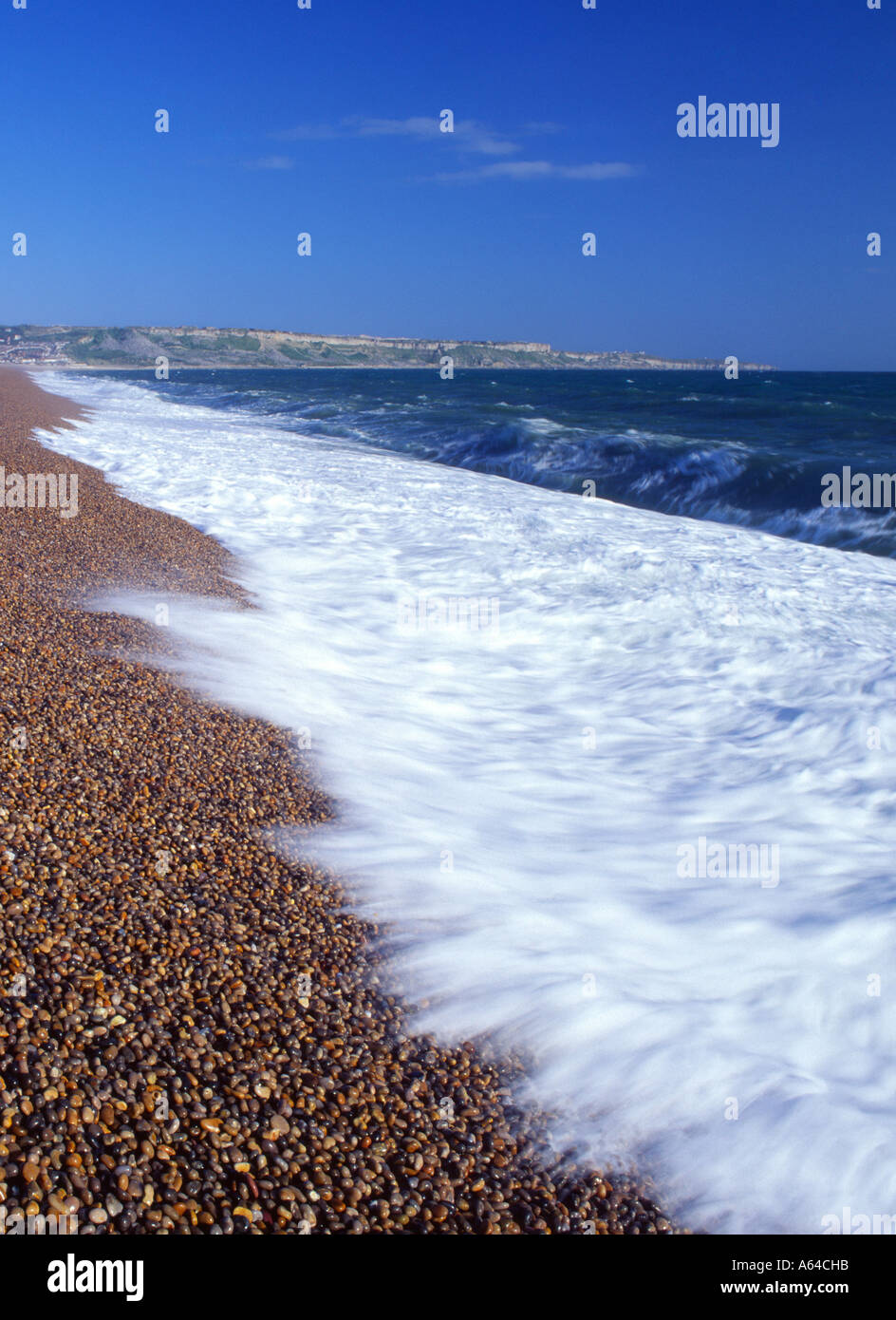 Chesil beach in Dorset linear storm beach Stock Photo - Alamy
