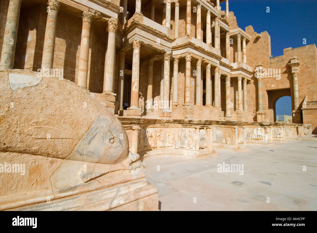 Roman theater of Sabrata Stock Photo - Alamy