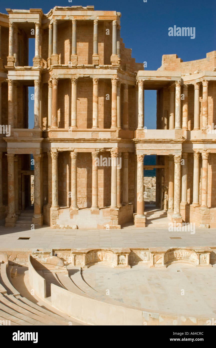 Roman theater of Sabrata Stock Photo - Alamy