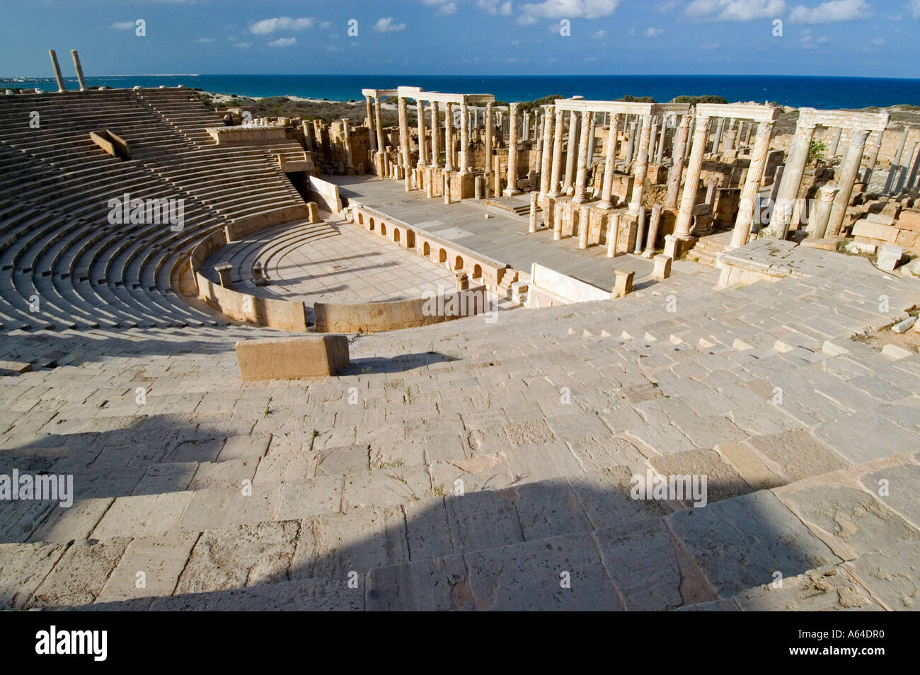 Roman theater of Leptis Magna, Libya, Unesco World Heritage Site Stock ...
