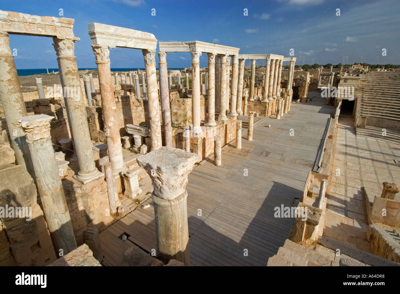 Roman theater of Leptis Magna, Libya, Unesco world heritage site Stock ...