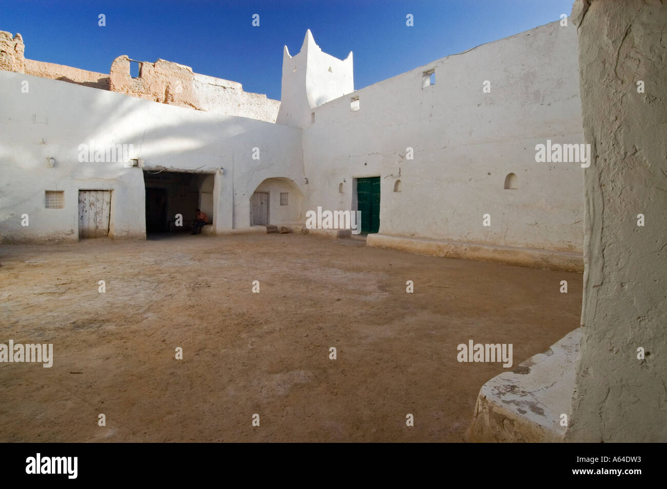 White mosque in the historic center of Ghadames, Ghadamis, Unesco world ...