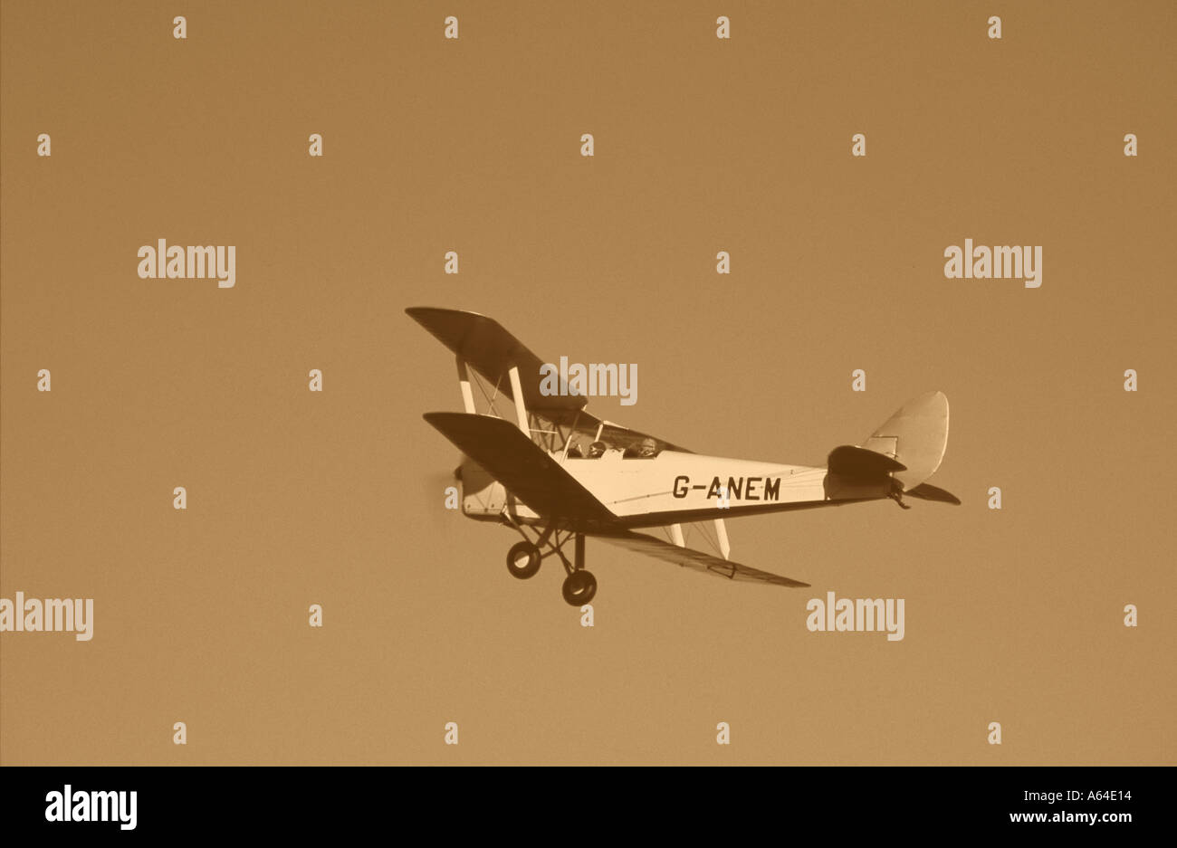 Gypsy Moth biplane in flight Stock Photo - Alamy