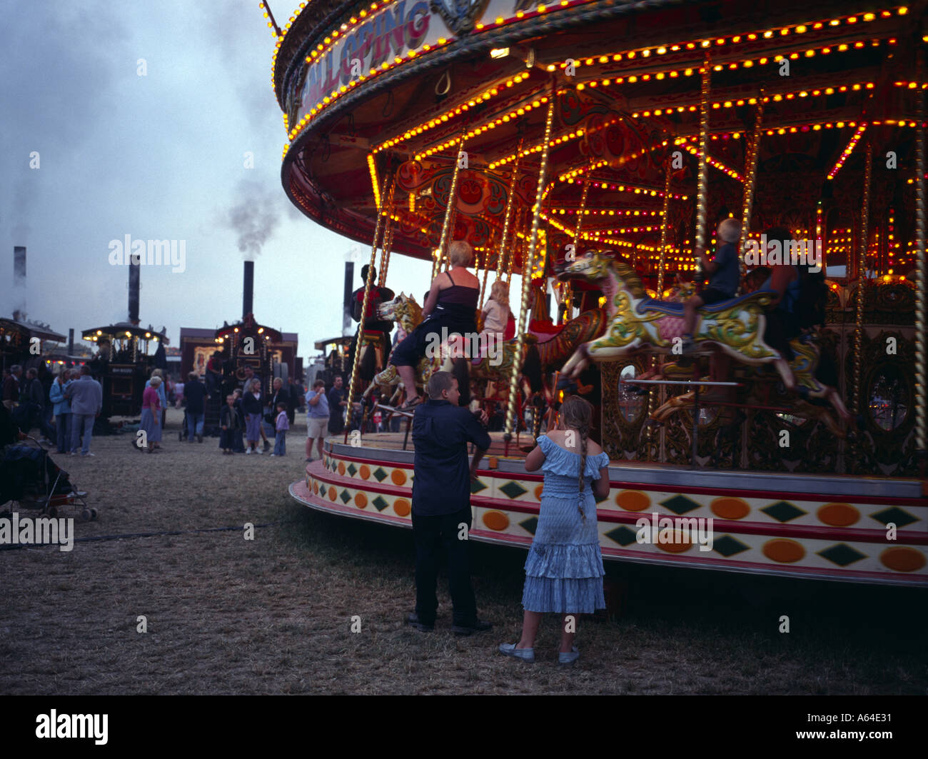 Fair ground ride at dust powered electrically from steam engines at the ...