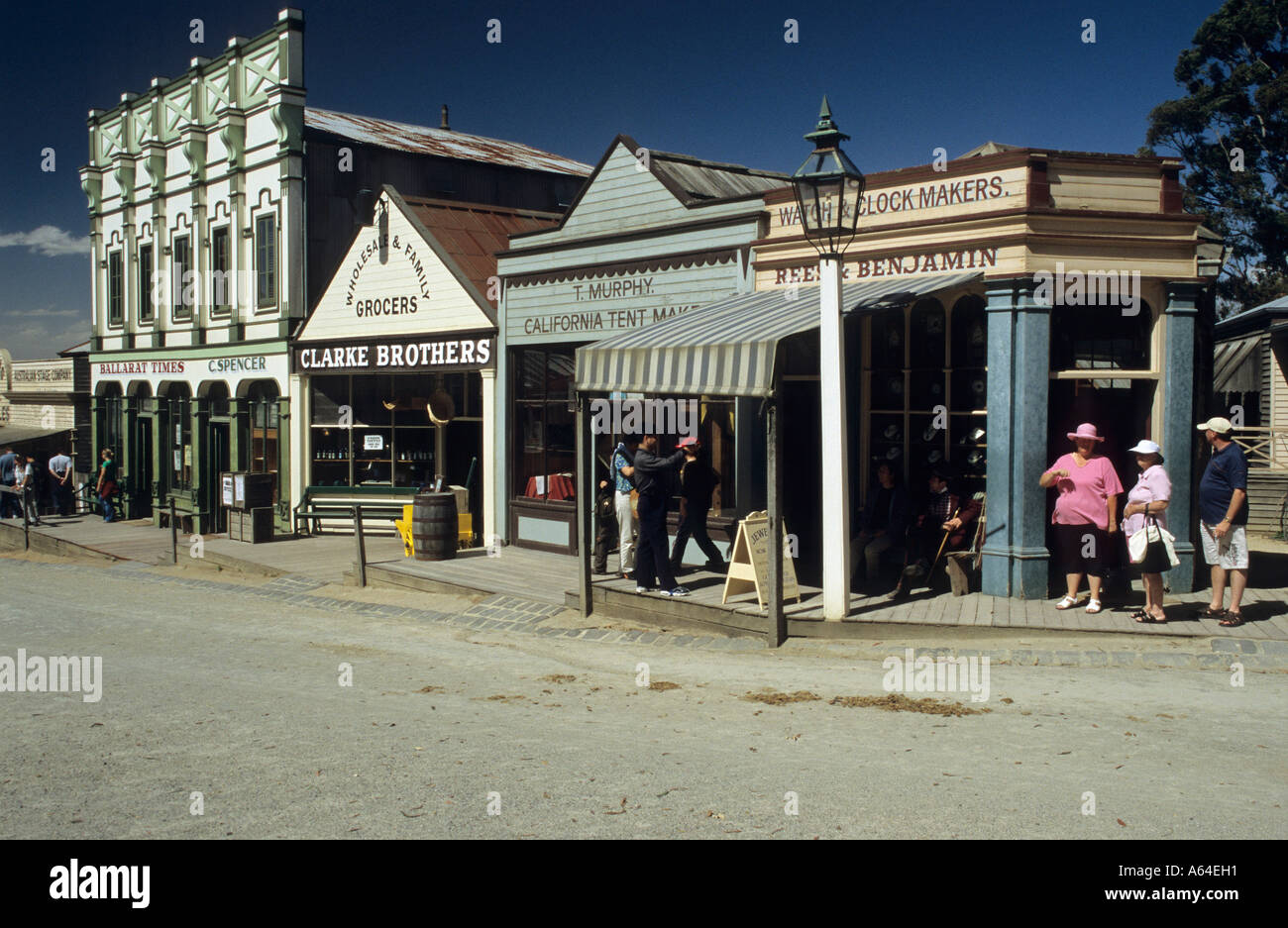 Main street in Sovereign Hill, Ballarat, Victorian Goldfields, Victoria ...