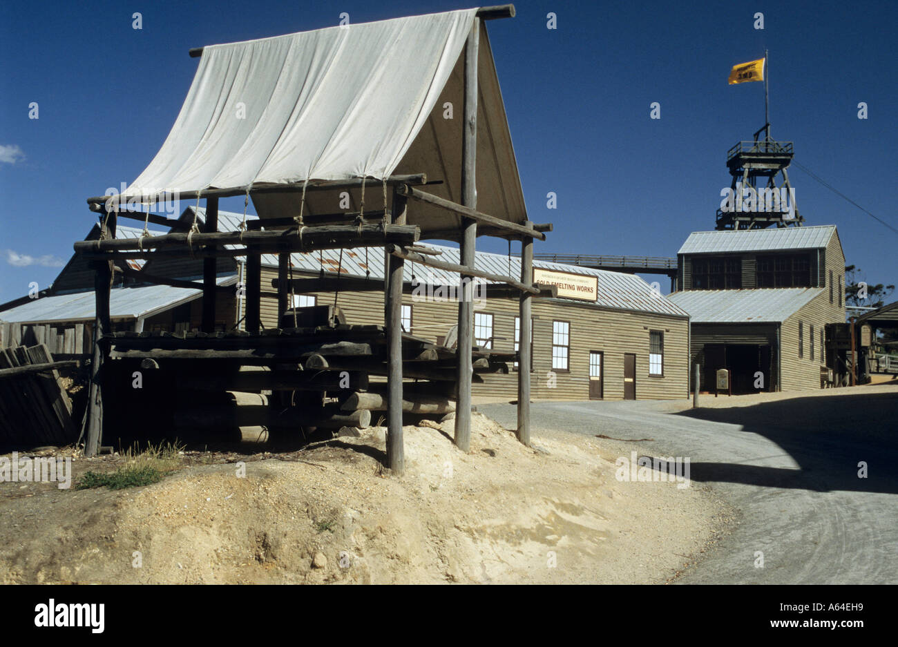 Historic houses at Sovereign Hill, Ballarat, Victorian Goldfields ...