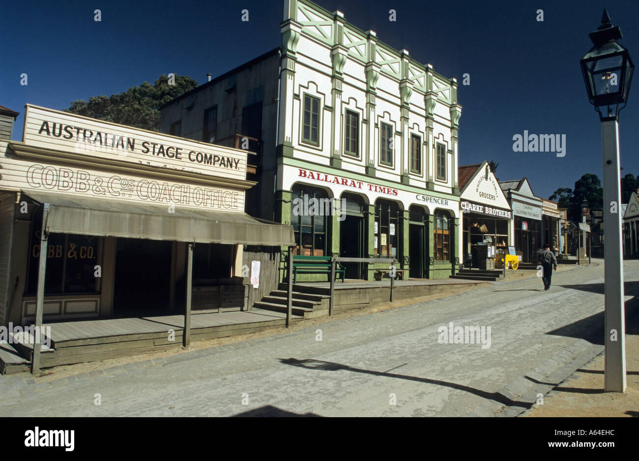 Main street in Sovereign Hill, Ballarat, Victorian Goldfields, Victoria ...