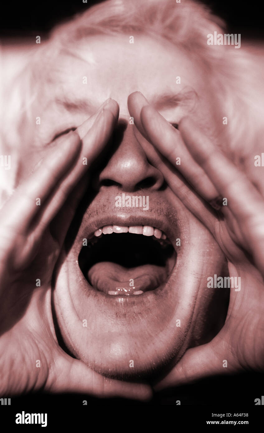 Hands cupped to shout hi-res stock photography and images - Alamy