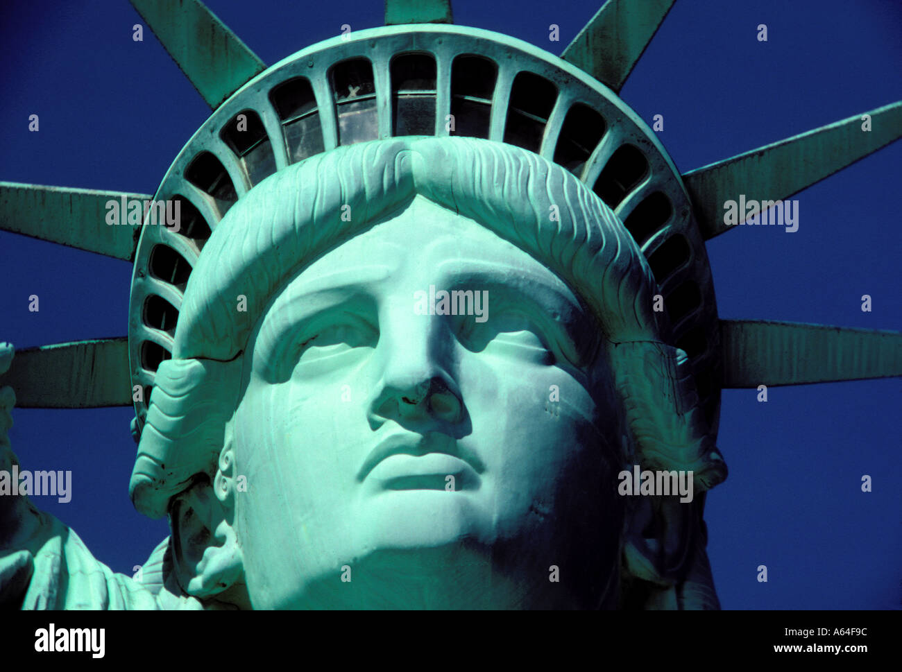Statue of Liberty close up face New York City U S A Stock Photo - Alamy