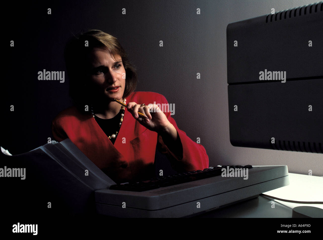 Female Executive at computer Stock Photo - Alamy