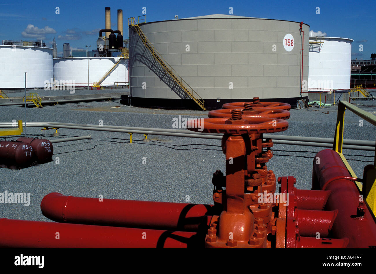 Red oil tanks hi-res stock photography and images - Alamy
