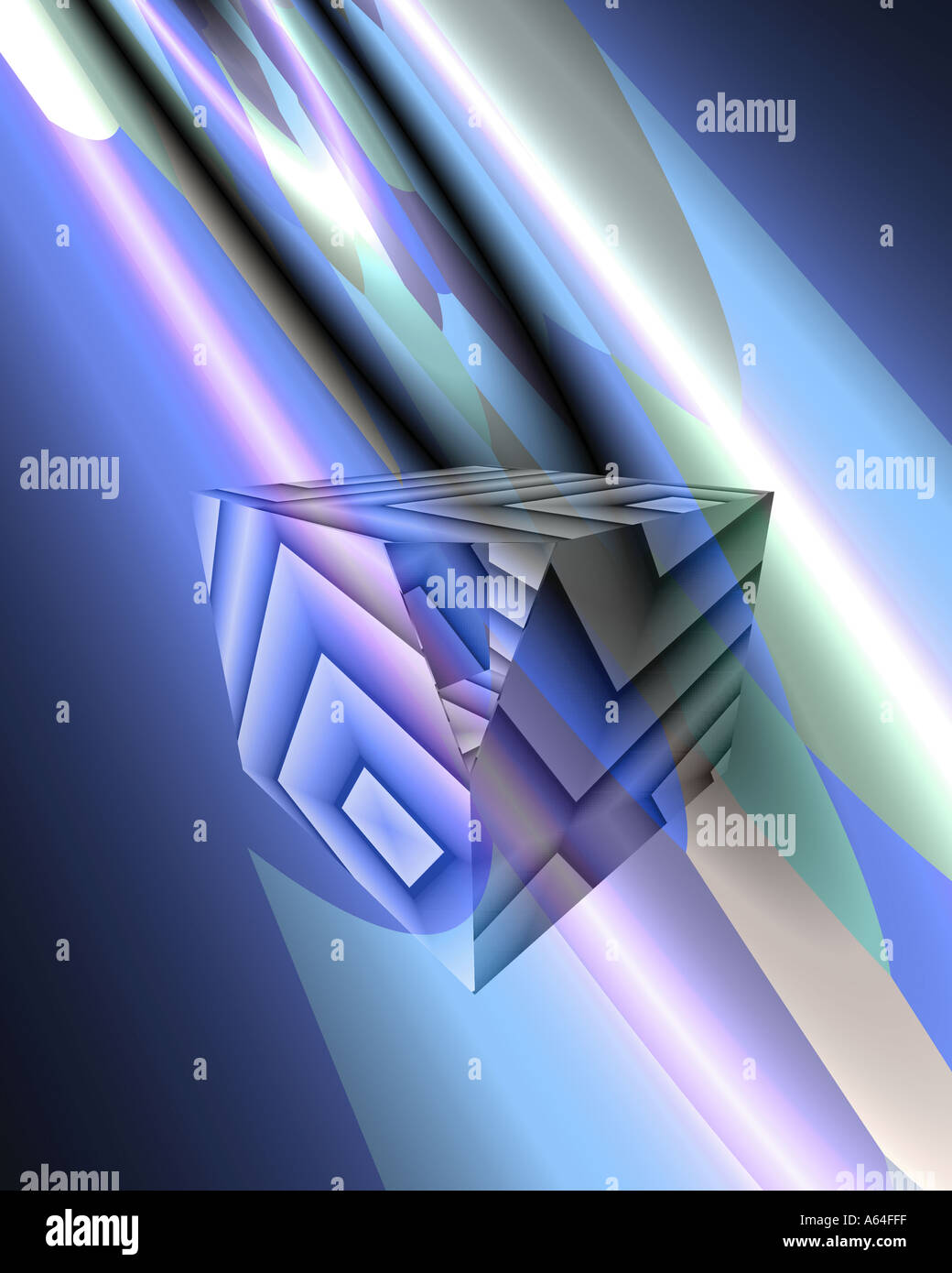 Three dimensional cube Stock Photo - Alamy