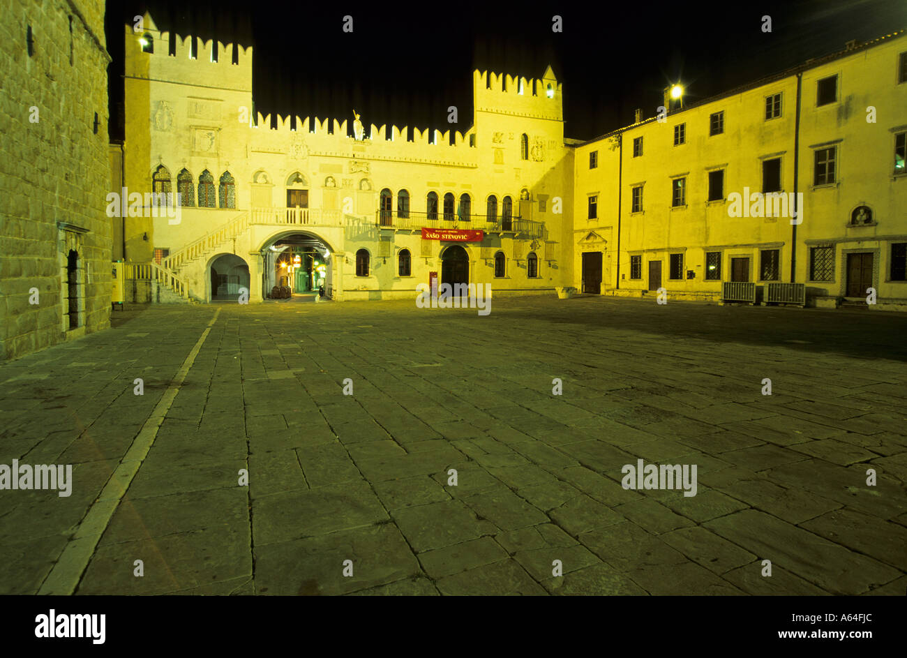 City square of Koper with praetorian palace, Primorska region, Slovenia ...
