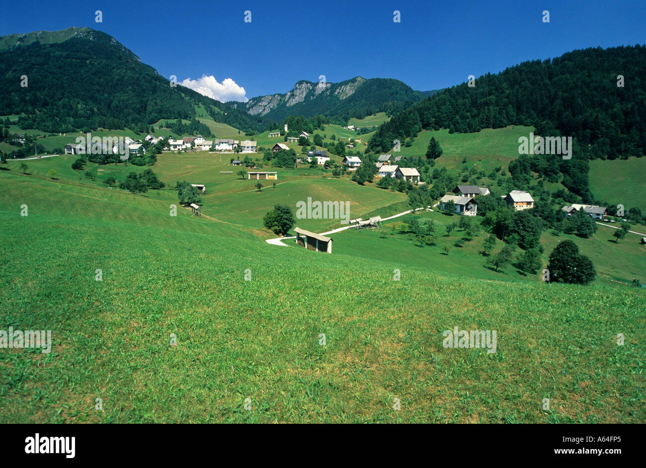 Mountainvillage Sorica, Gorenjska region, Slovenia Stock Photo - Alamy
