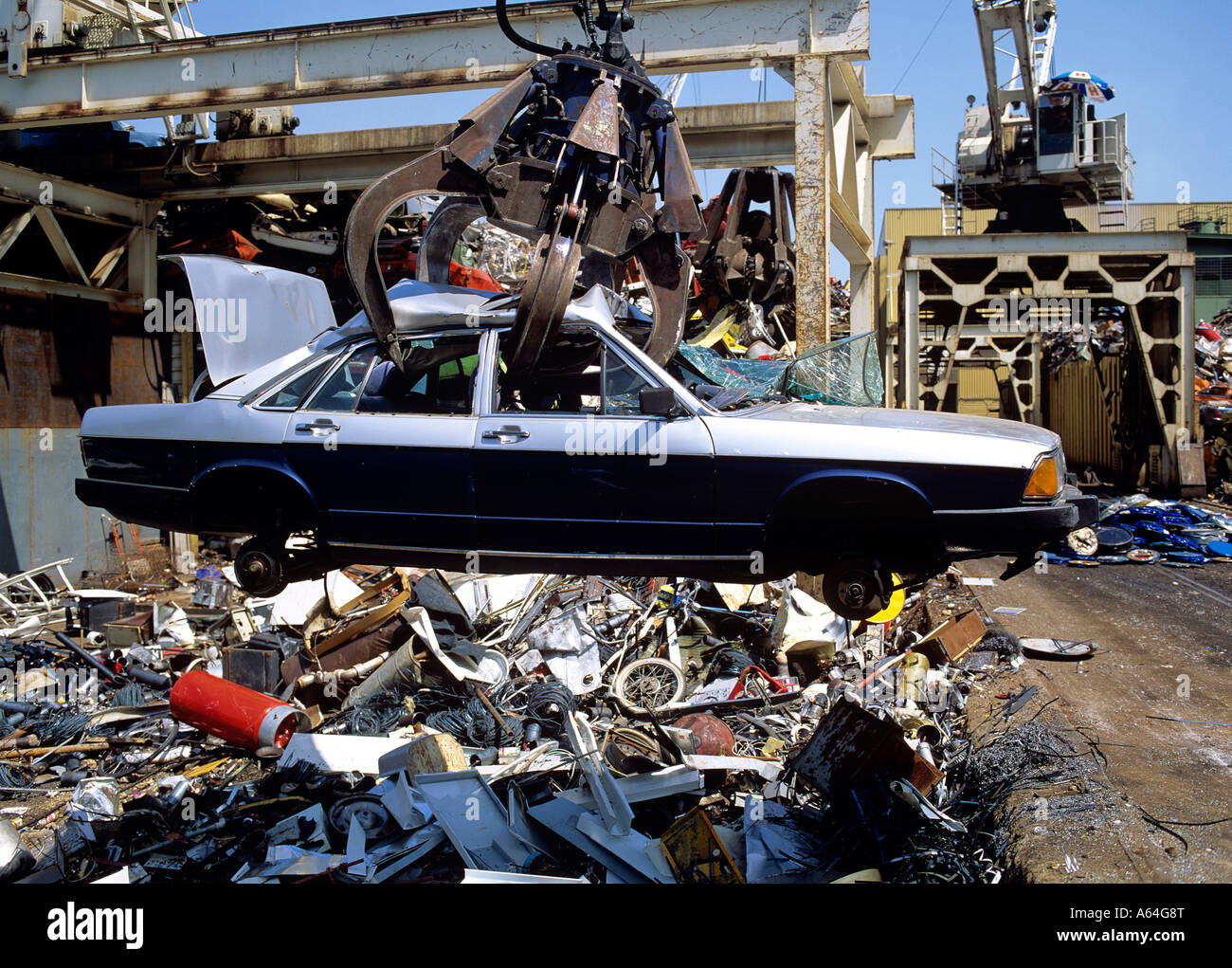 scrap and metal recycling yard switzerland Stock Photo - Alamy