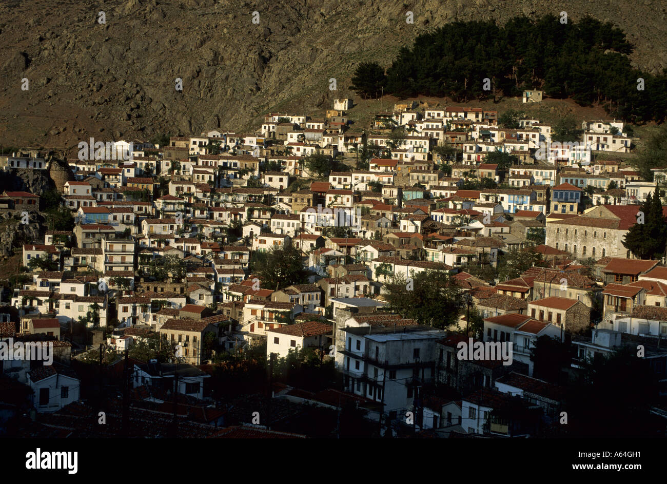 Chora, capital of Samothraki Island, Greece Stock Photo - Alamy