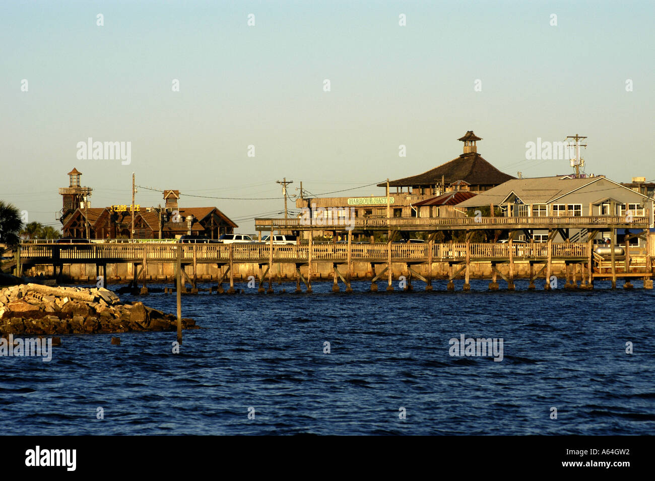 Cedar Key Florida FL Dock Street Restaurants shops over watrer Stock ...