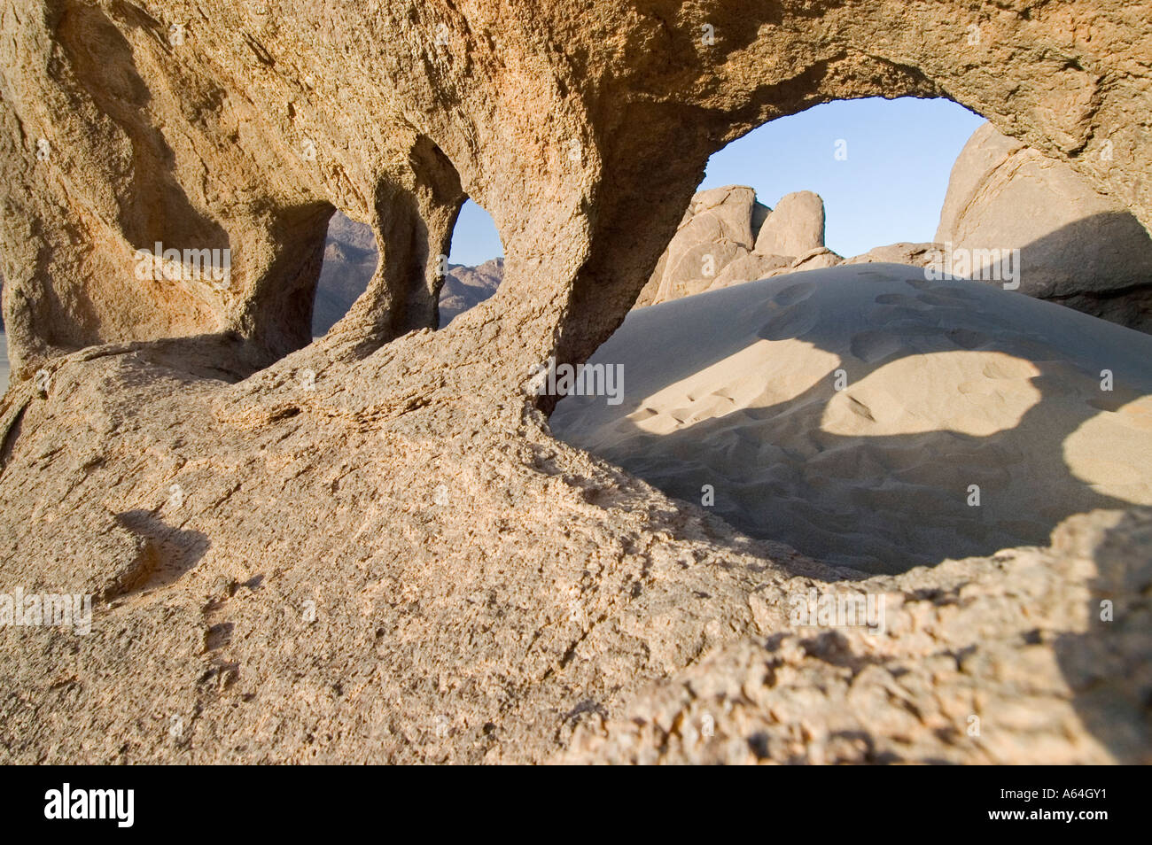 Hole in the rock, Jebel Uweinat, Jabal al Awaynat, Libya Stock Photo ...