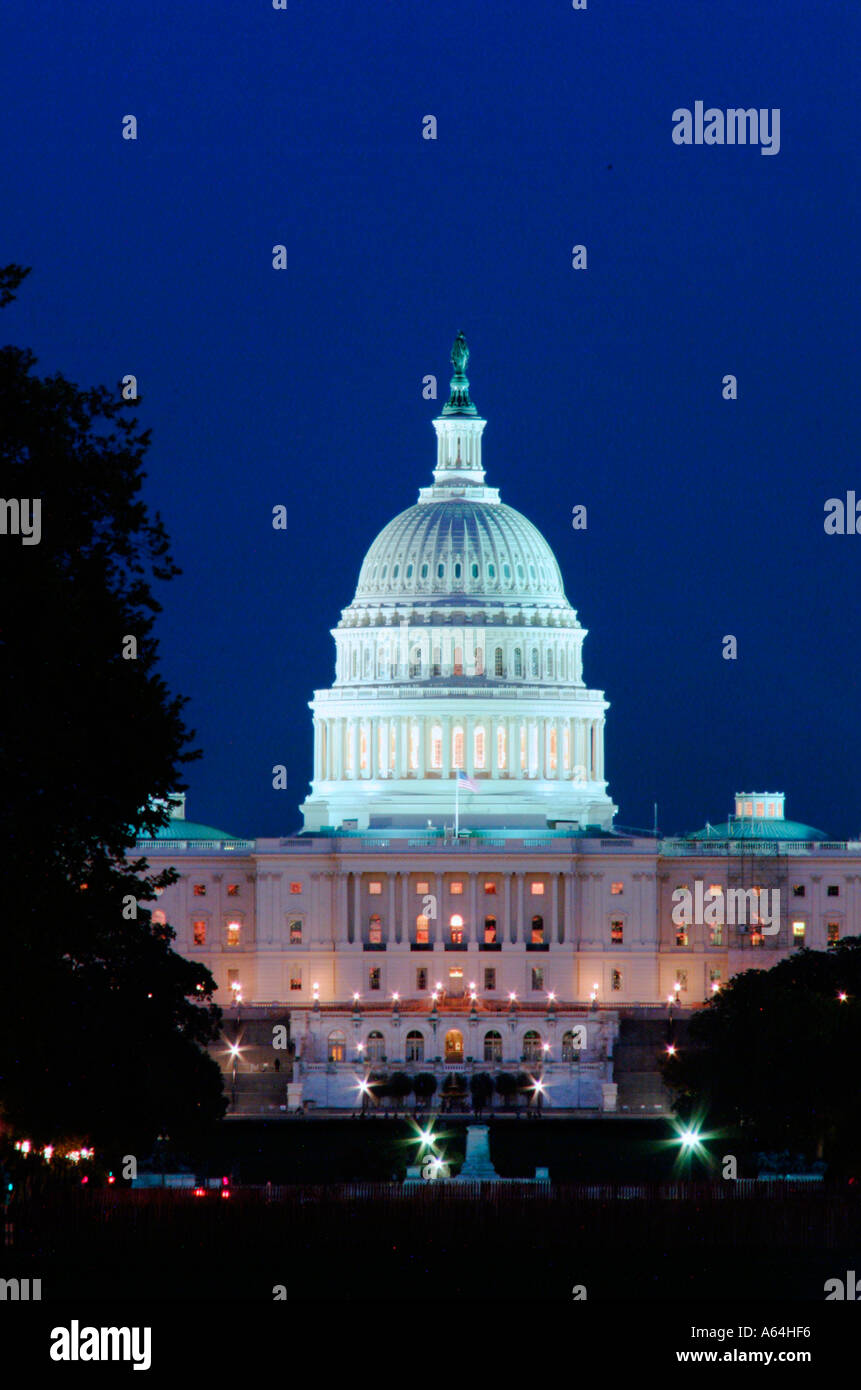 Capitol building Washington DC at night senate house Stock Photo - Alamy