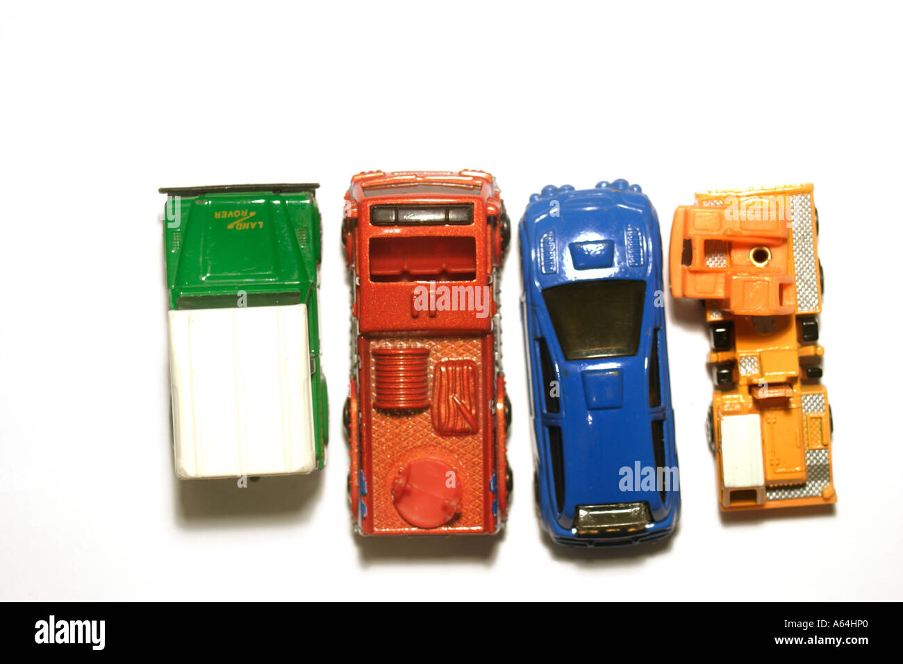 Toy cars on a white background Stock Photo - Alamy