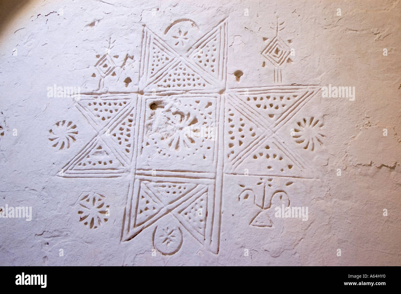Touareg symbols on a wall, Ghadames, Ghadamis, Unesco world heritage ...