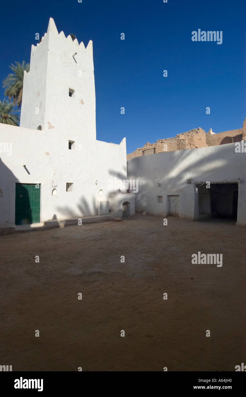 White mosque in the historic center of Ghadames, Ghadamis, Unesco world ...