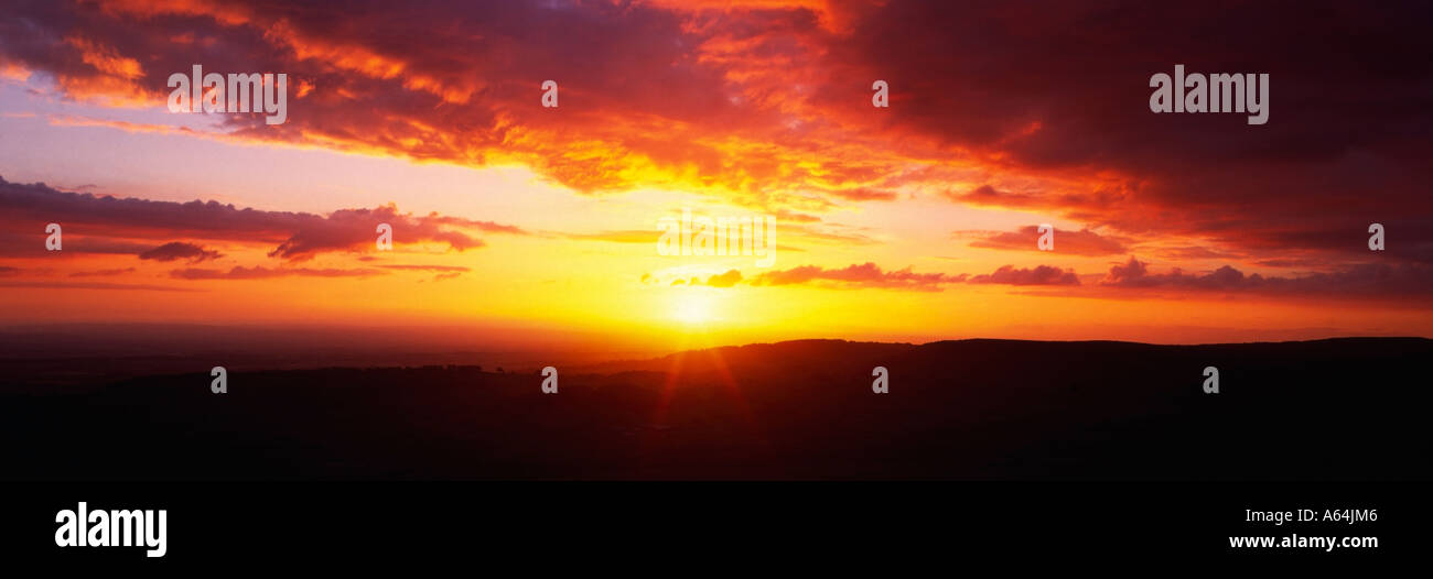 Sunset from Sutton Bank in the North York Moors Stock Photo - Alamy