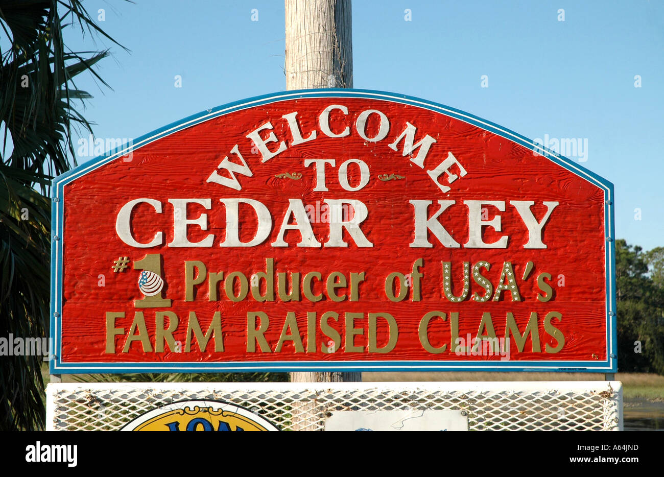 Cedar Key Florida fl welcome sign Stock Photo - Alamy