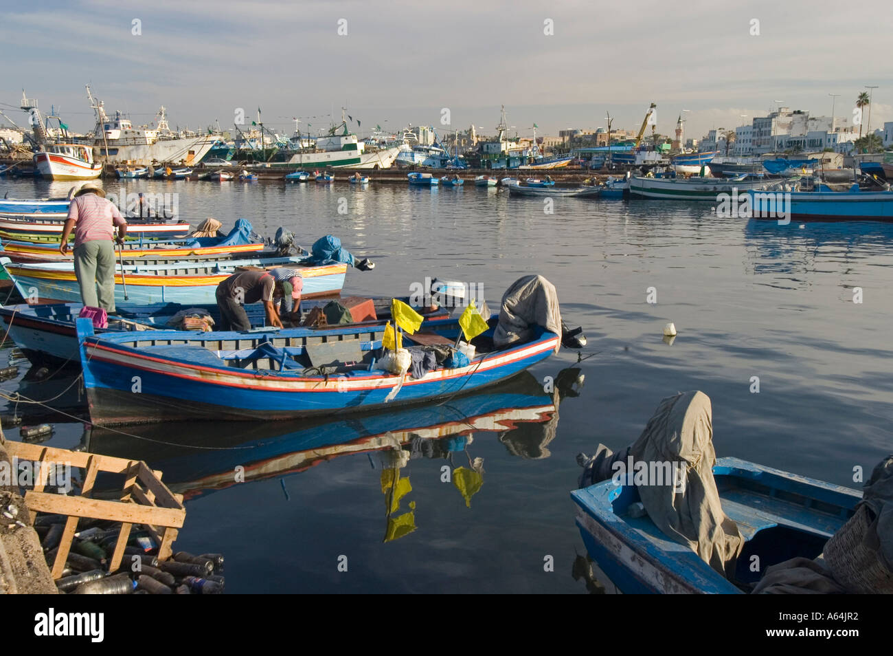 Boats and ships in the harbour of Tripolis, Tripoli, Libya Stock Photo ...